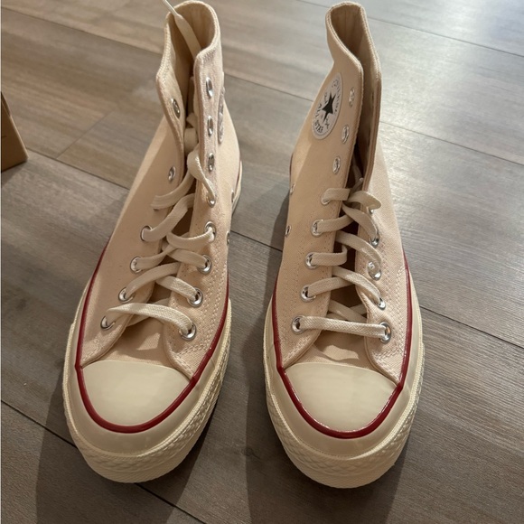 Converse | Shoes | Converse Beige Hightop Sneakers | Poshmark